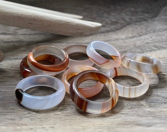 Banded Agate Ring | Etsy