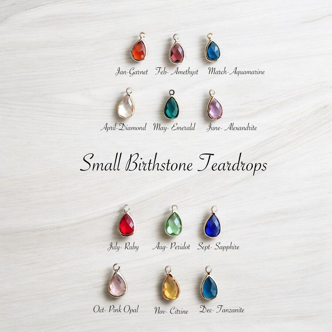 Charms for Necklace Gemstone Birthstone Charms, Add-on Charms,removable ...