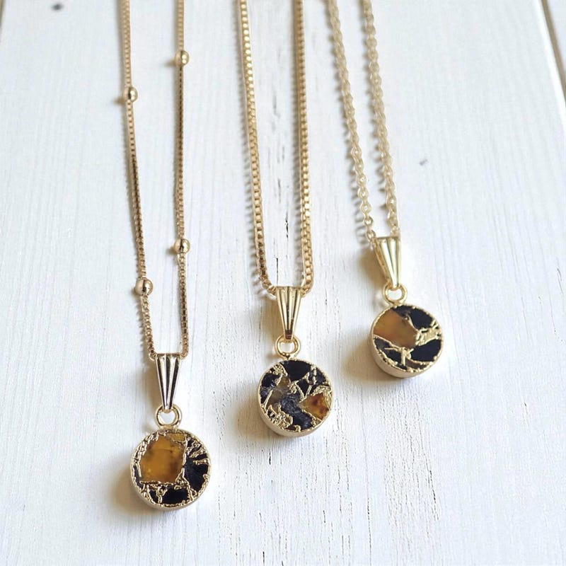 Jade Coin Necklace Gold - Etsy