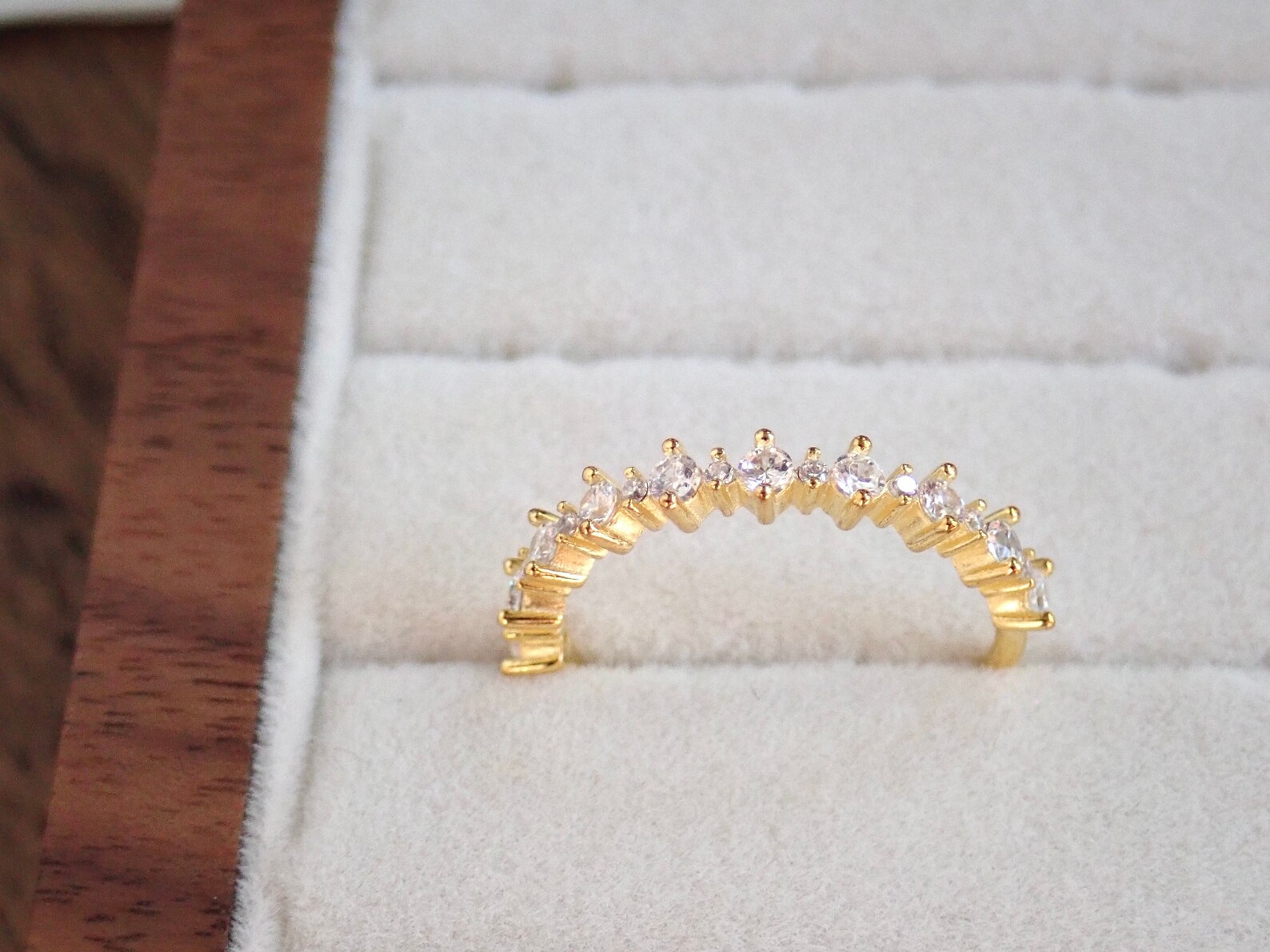 Diamond Eternity Stacking Ring, Half Eternity Band, Pave Ring Gold ...