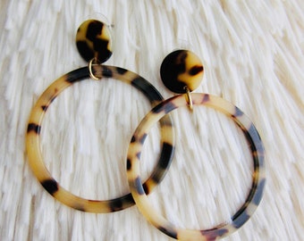 Tortoise Shell Earrings - Etsy