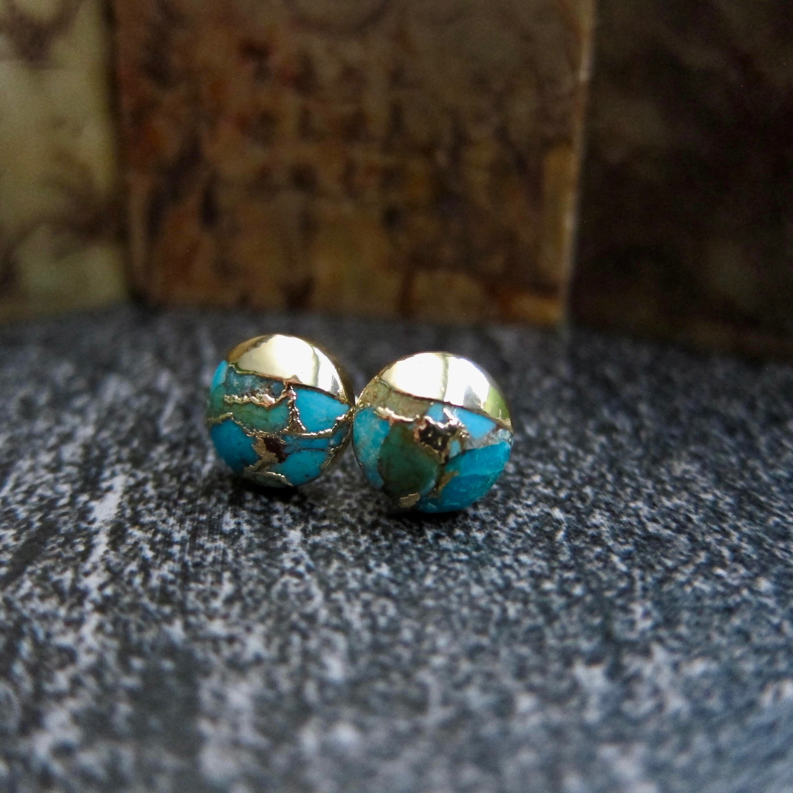 Turquoise Stud EarringsTurquoise Earrings GoldBest Selling | Etsy