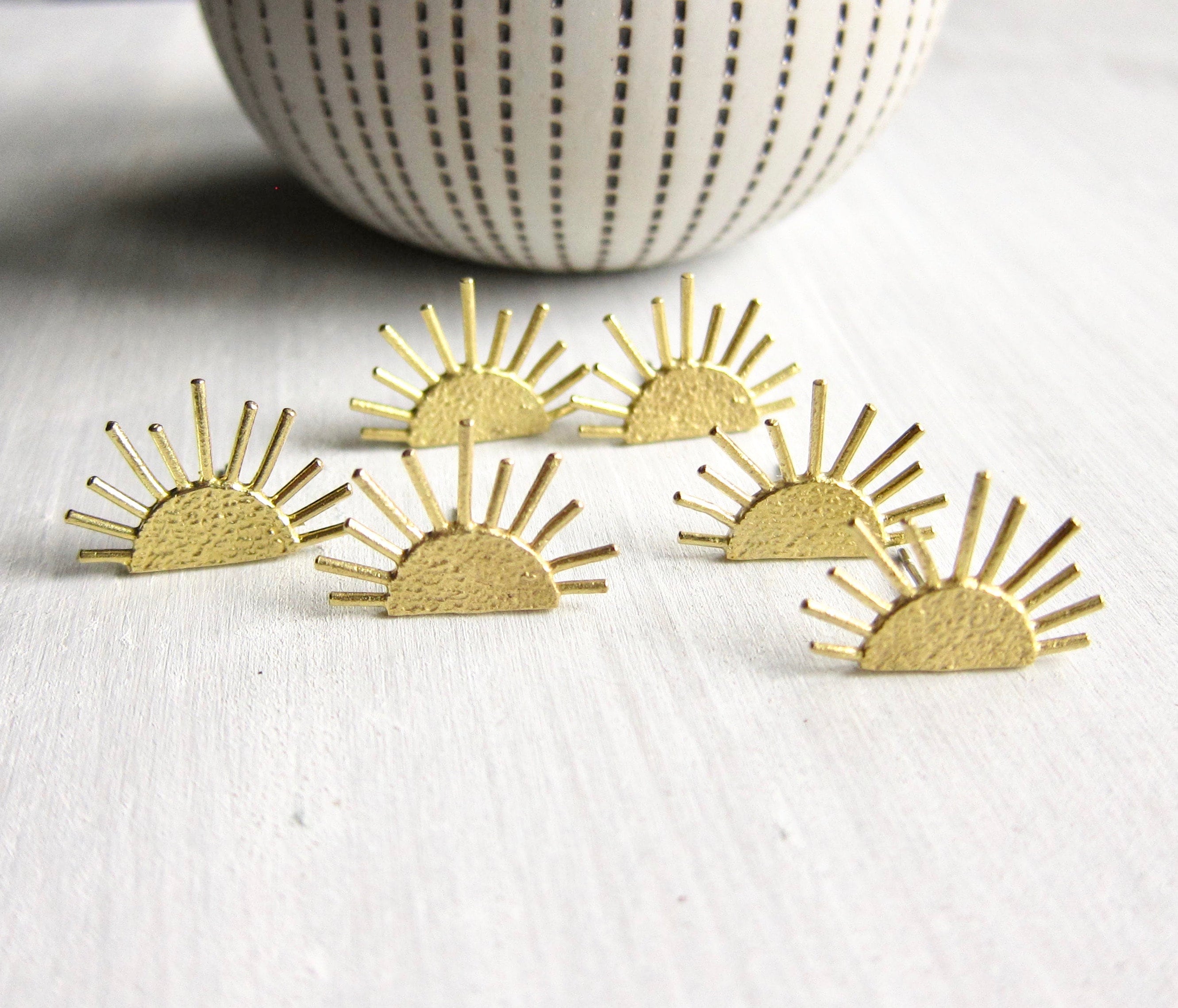 Sun Stud Earrings, Sun Earrings Stud, Celestial Earrings Gold, Gold Sun ...