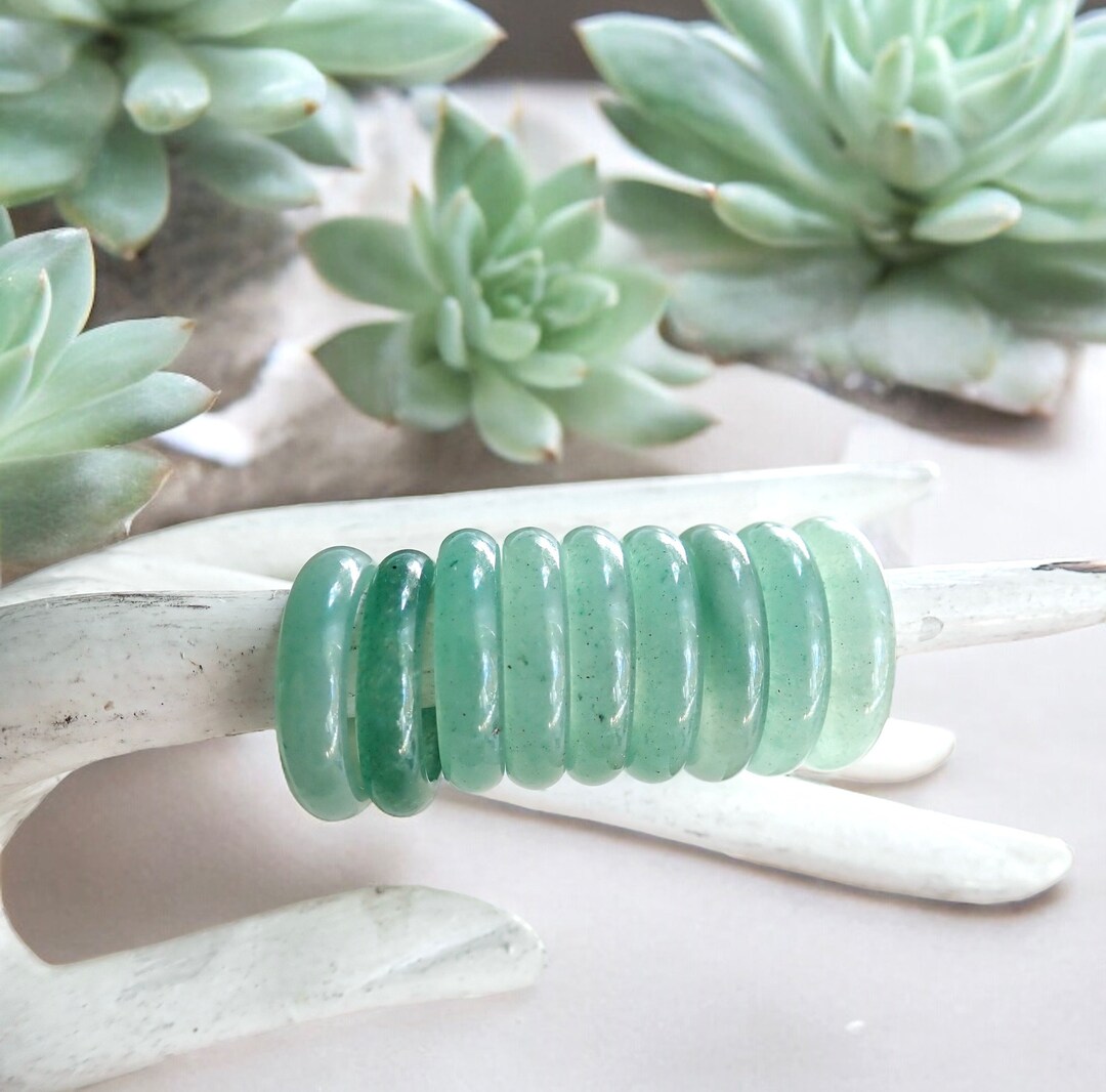 Adventurine Ring, Solid Green Stone Ring, Adventurine Jewelry, Solid ...