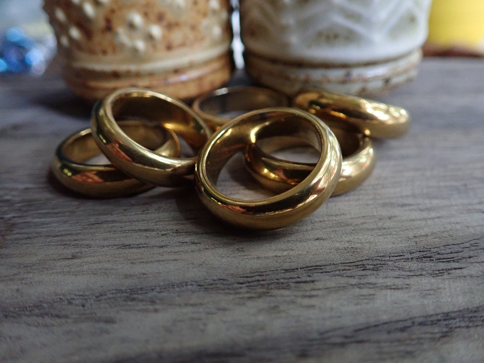 Hematite Ring, Hematite Band, Solid Gemstone Ring, Gold Hematite Ring ...