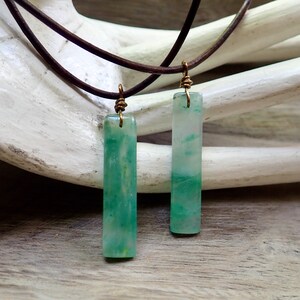 Mens Jade Necklace, Leather Necklace for Men, Jade Pendant Necklace ...