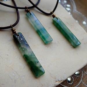 Mens Jade Necklace, Leather Necklace for Men, Jade Pendant Necklace ...