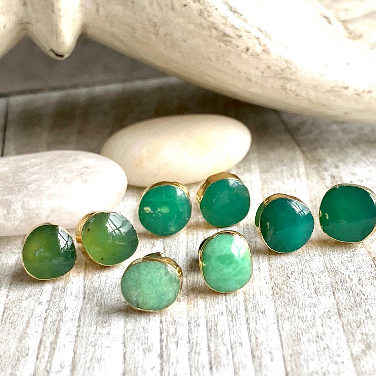 Australian Jade Earrings Chrysoprase Earrings Green Stone | Etsy