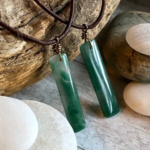Mens Jade Necklace, Leather Necklace for Men, Jade Pendant Necklace ...