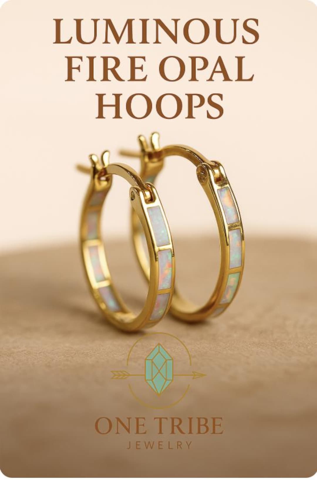 Opal Hoop Earrings, Opal Inlay Earrings, Gold Gemstone Hoops, Opal ...