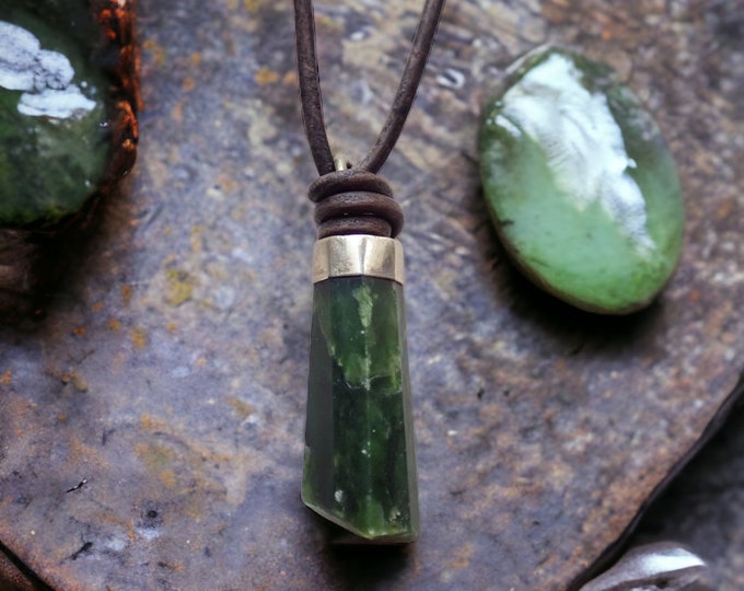 Jade Pendant Cord Necklace, Mens Jade Necklace, Jade Necklace Men, Jade ...