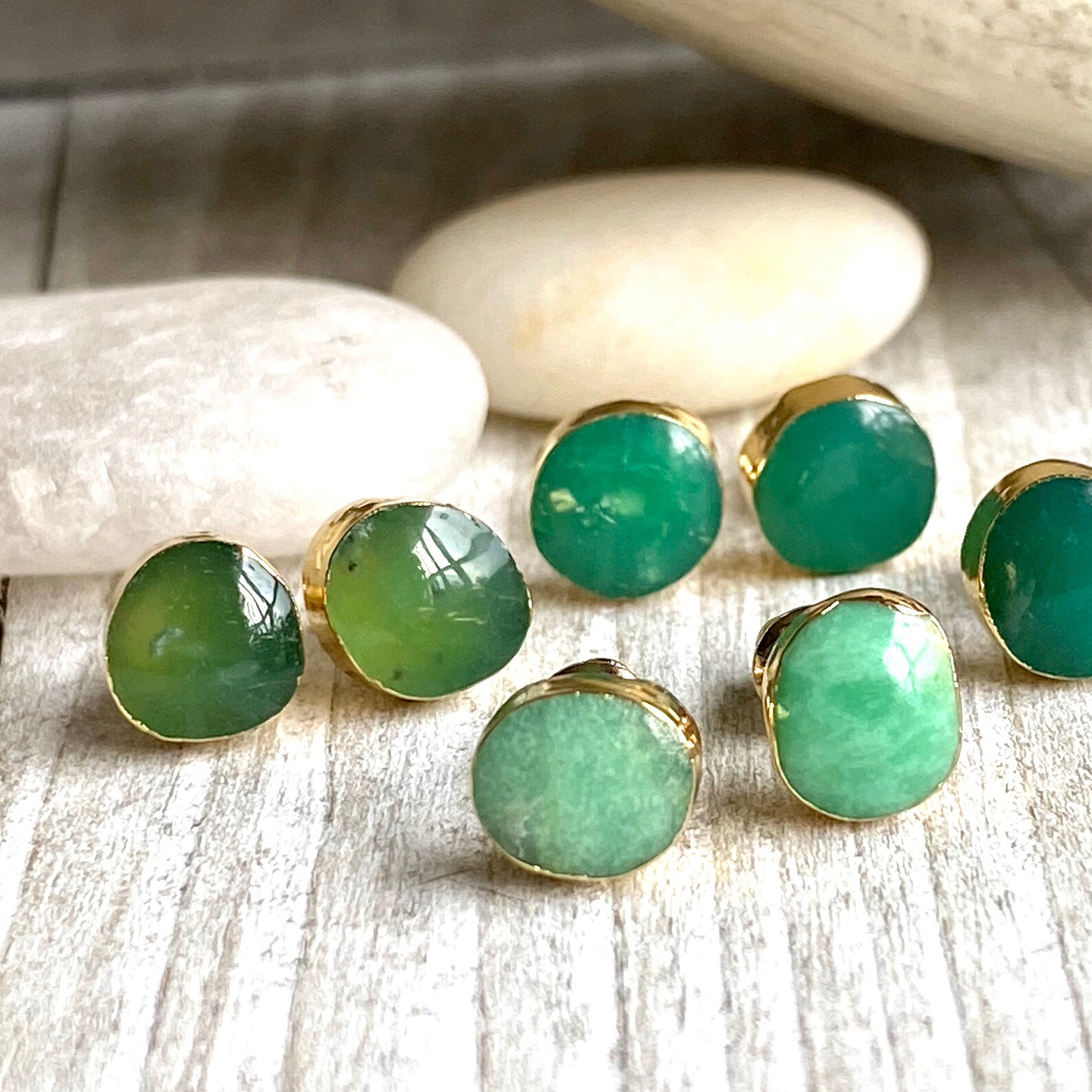 Australian Jade Earrings Chrysoprase Earrings Green Stone | Etsy