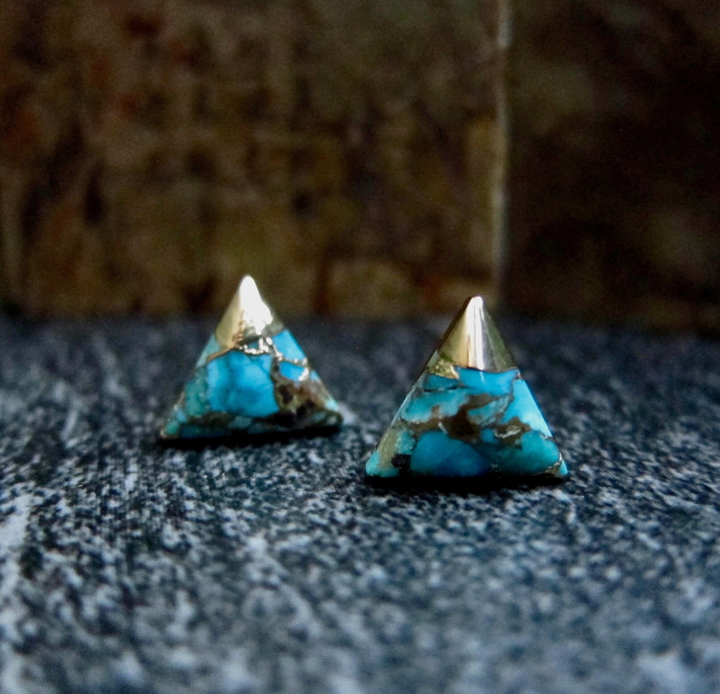 Turquoise Stud EarringsGenuine Turquoise Earrings | Etsy