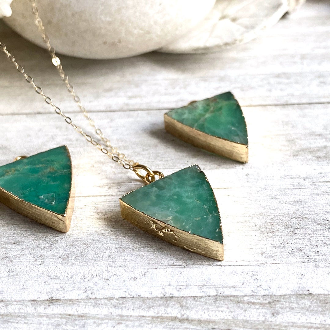Australian Jade Necklace,chrysoprase Necklace,green Stone Necklace ...