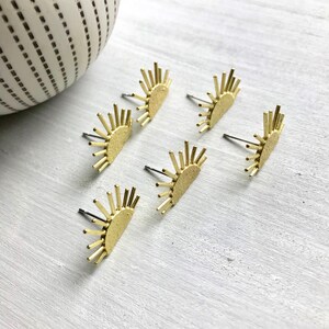 Sun Stud Earrings, Sun Earrings Stud, Celestial Earrings Gold, Gold Sun ...