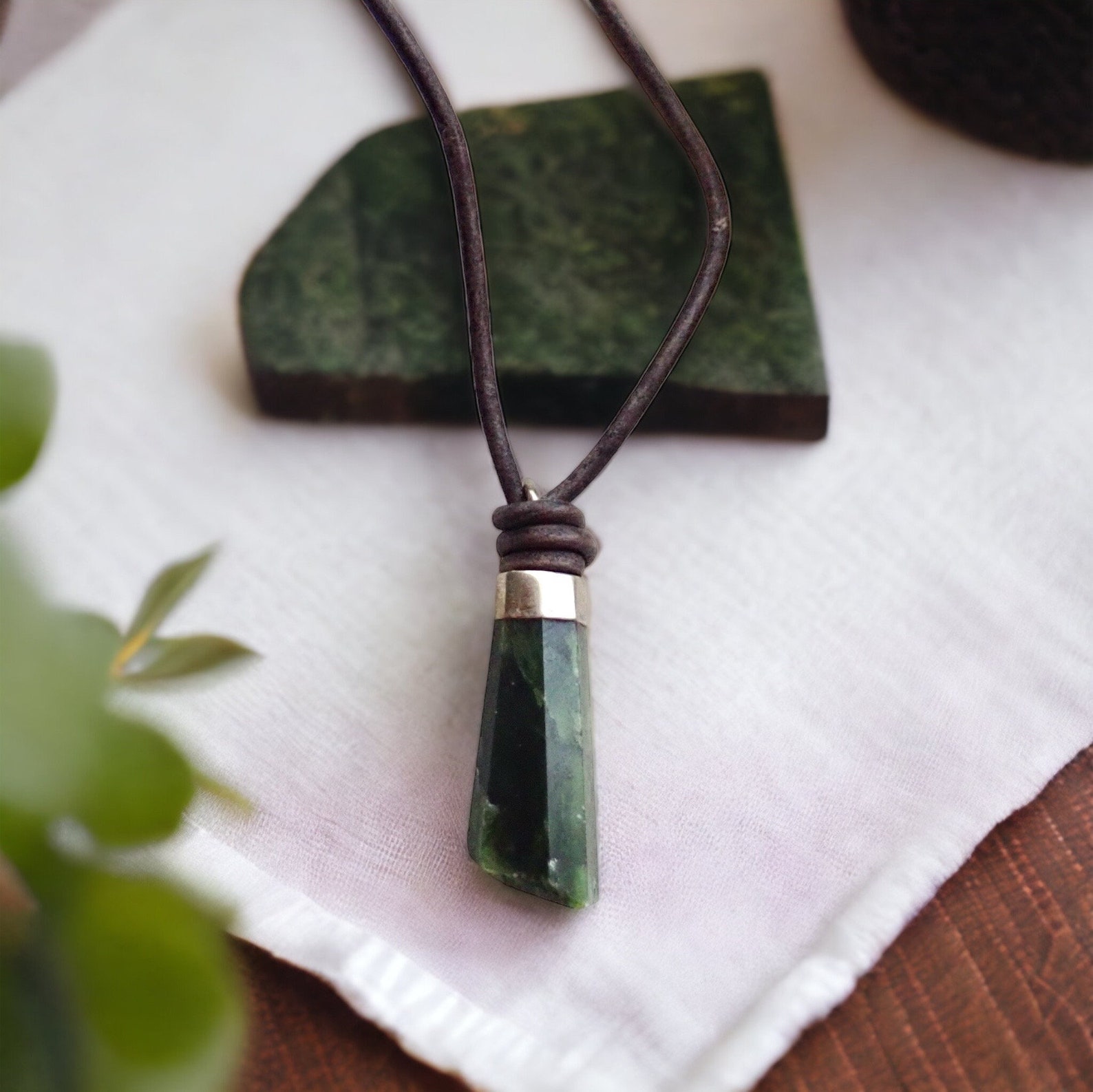 Jade Pendant Cord Necklace, Mens Jade Necklace, Jade Necklace Men, Jade ...