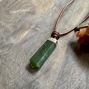 Jade Pendant Cord Necklace, Mens Jade Necklace, Jade Necklace Men, Jade ...
