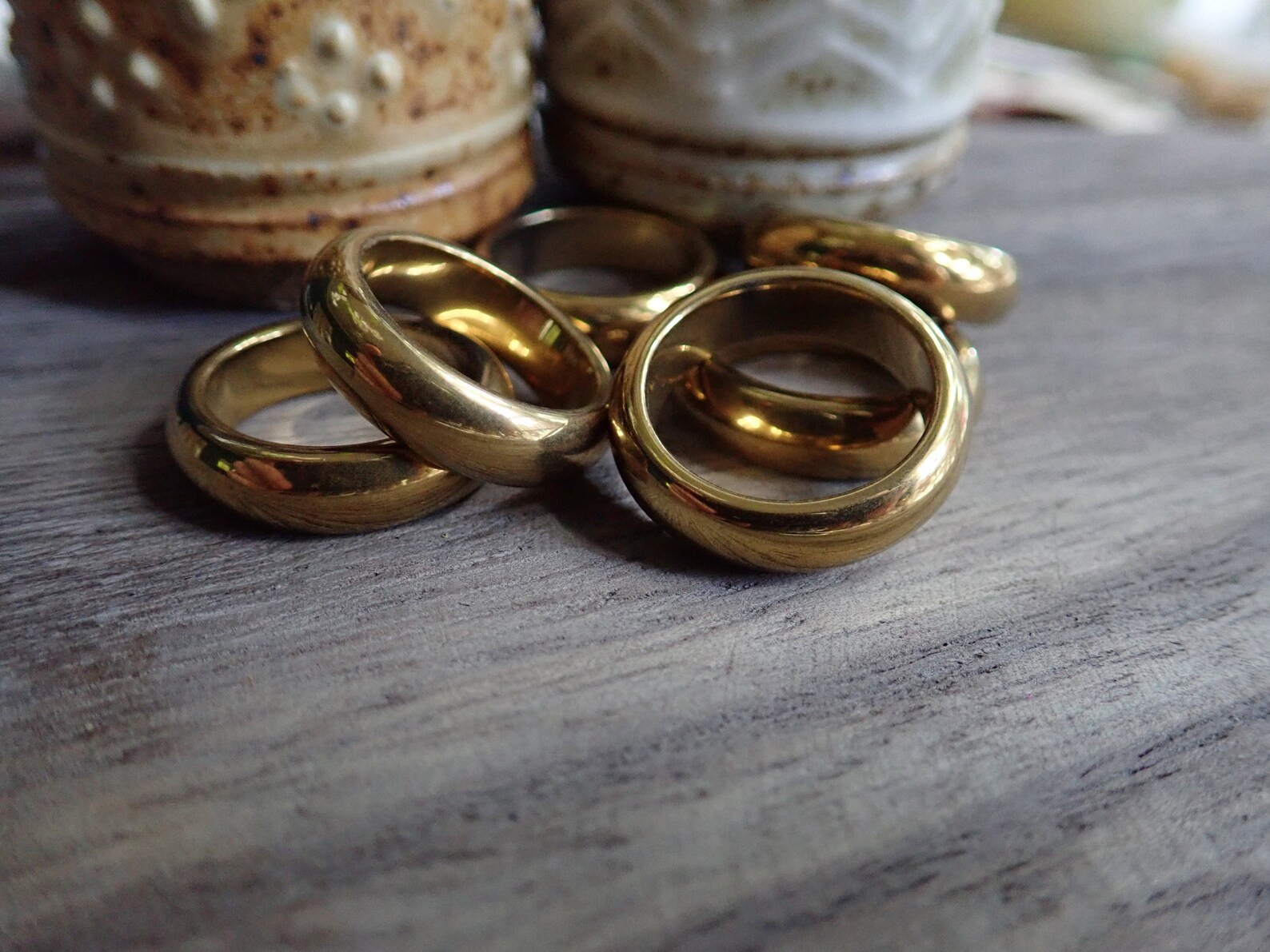 Hematite Ring, Hematite Band, Solid Gemstone Ring, Gold Hematite Ring ...