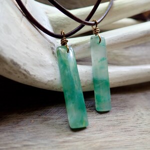 Mens Jade Necklace, Leather Necklace for Men, Jade Pendant Necklace ...