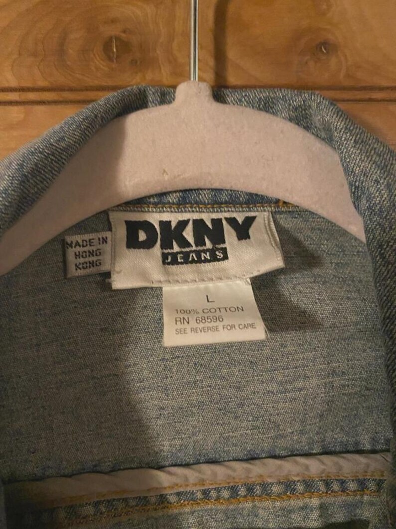 Denim Jacket DKNY Hip Hop Vintage 1990s Embroidered Crop Style - Etsy