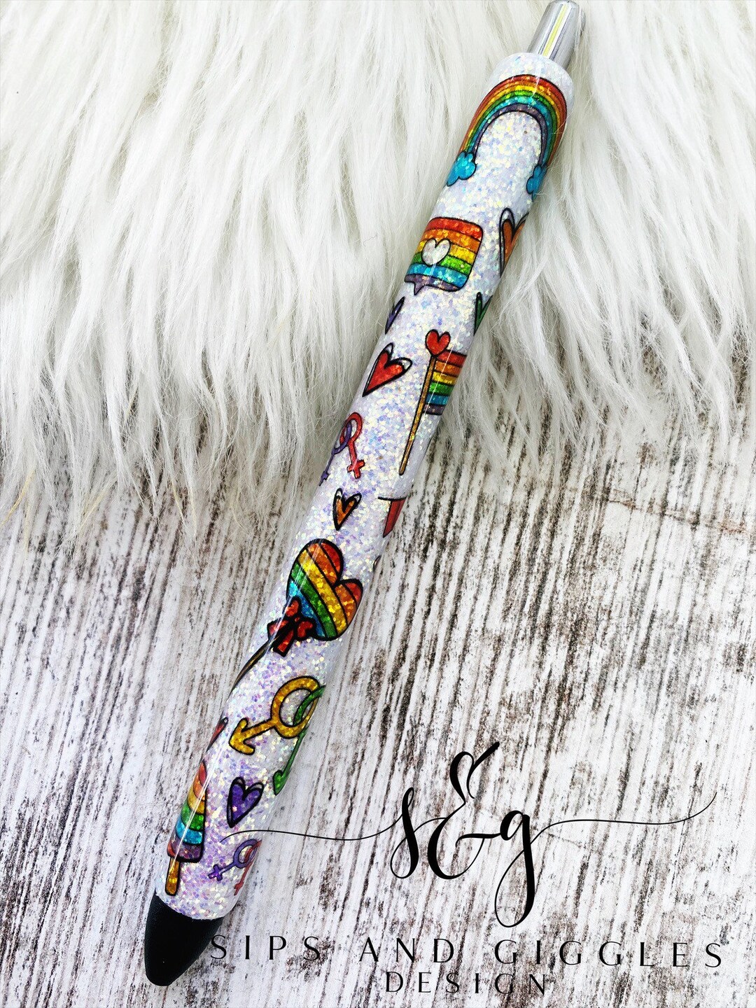 Pride Glitter Pen/ Planner Accessories/ Personalized Pens / Gel Pen ...