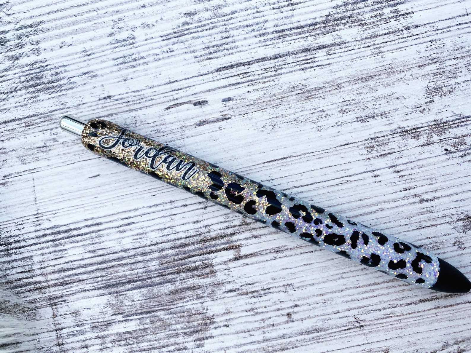 Leopard Glitter Pen/ Gel Epoxy Pens/ Custom Pens - Etsy