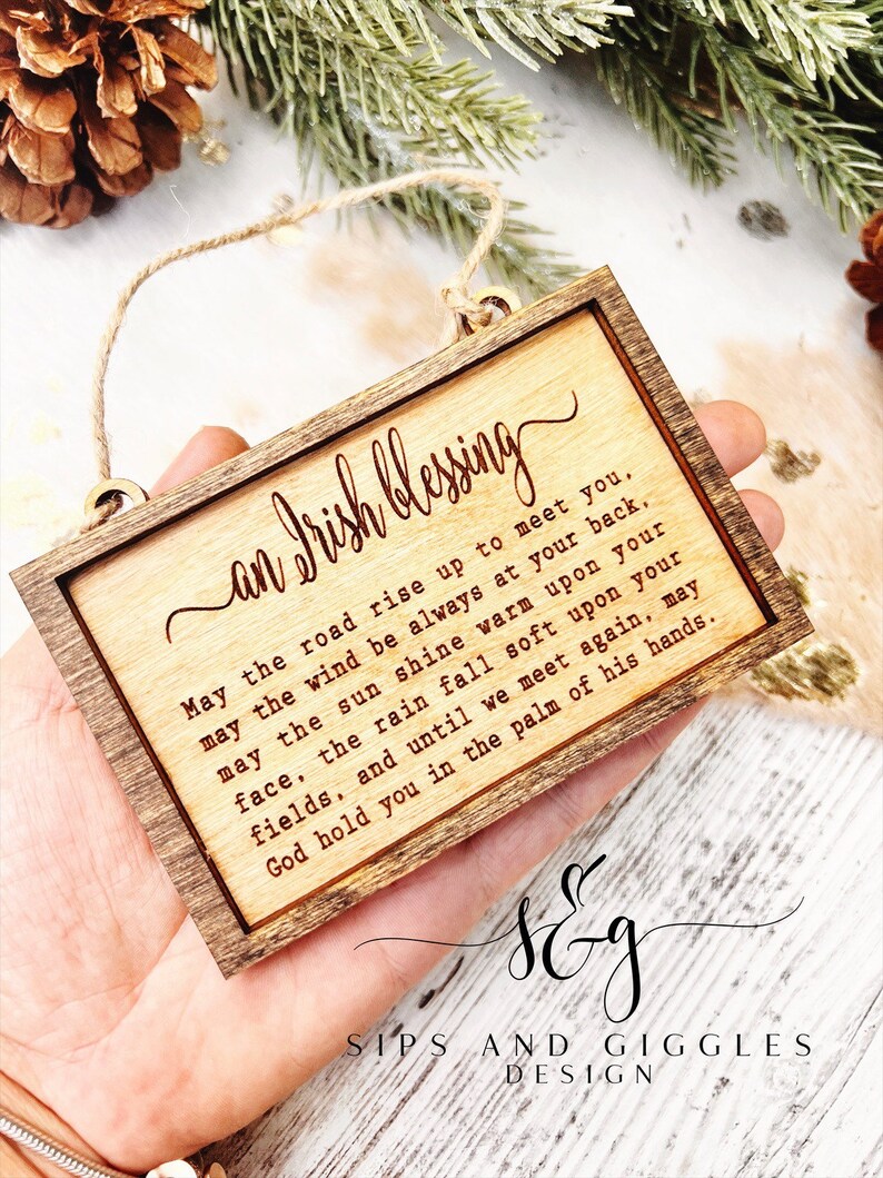 Engraved Irish Blessing Christmas Ornament: Baltic Birch Wood - Etsy