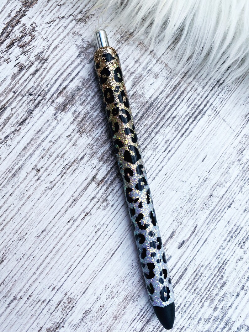 Leopard Glitter Pen/ Gel Epoxy Pens/ Custom Pens - Etsy
