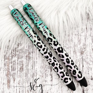 Leopard Glitter Pen/ Gel Epoxy Pens/ Personalized Pen - Etsy