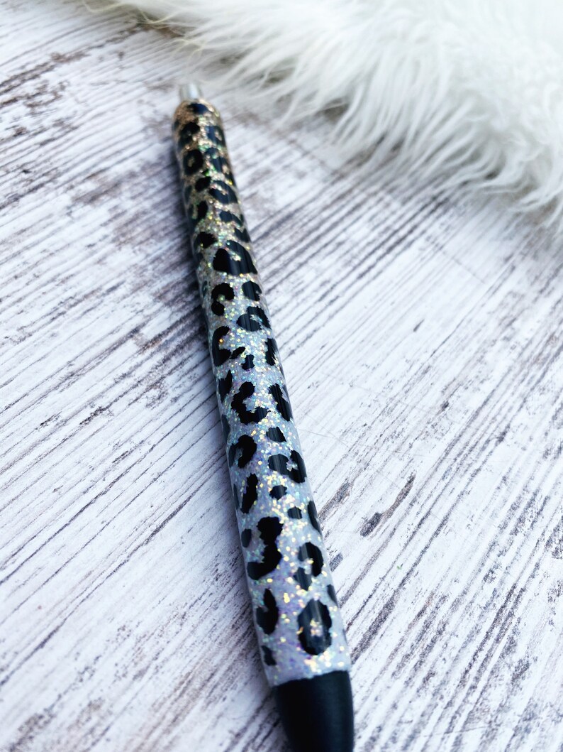 Leopard Glitter Pen/ Gel Epoxy Pens/ Custom Pens - Etsy