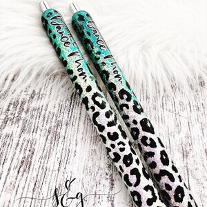 Leopard Glitter Pen/ Gel Epoxy Pens/ Personalized Pen - Etsy