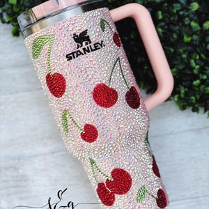 Rhinestone Cherry Stanley Tumbler: 40oz Bling Cup With Straw - Etsy