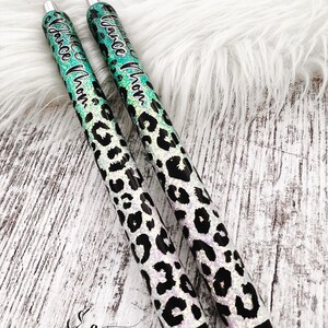 Leopard Glitter Pen/ Gel Epoxy Pens/ Personalized Pen - Etsy