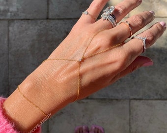 Diamond Hand Chain - Etsy