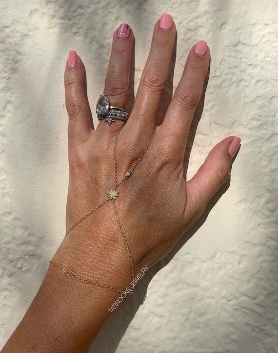 Charming Diamond Star Bracelet Star Hand Chain Star Slave - Etsy