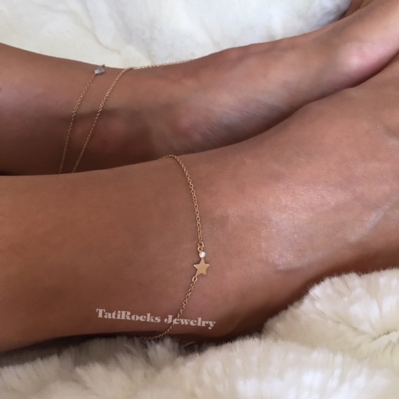 Magic Diamond Star Anklet Star Anklet Diamond Star Anklet - Etsy