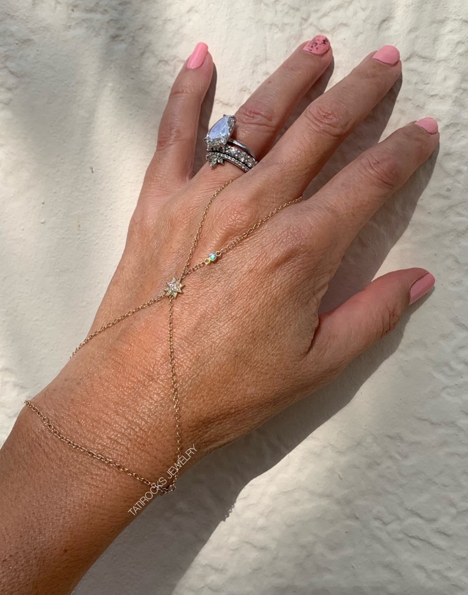Charming Diamond Star Bracelet Star Hand Chain Star Slave - Etsy