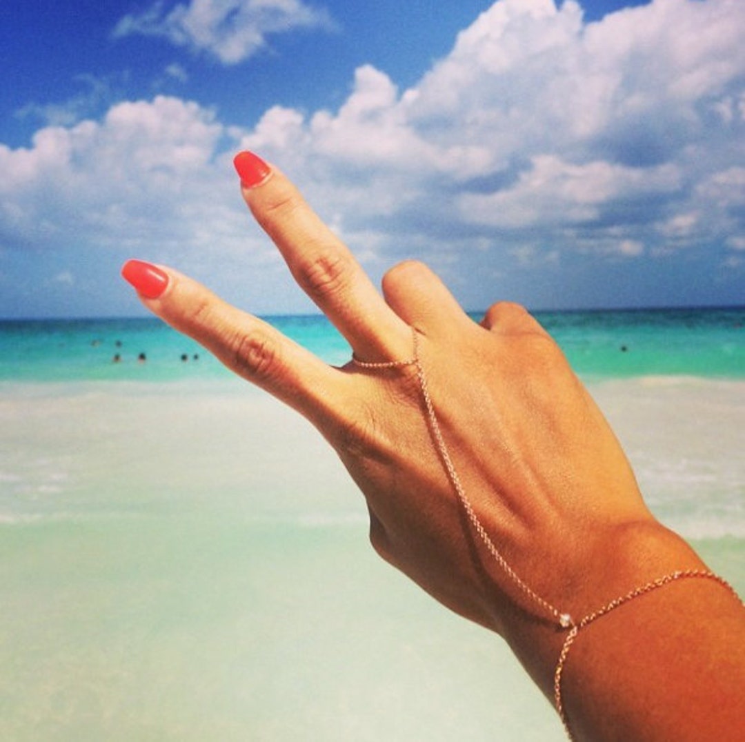 Roses Rose Gold Hand Chain, Rose Gold Finger Bracelet, Rose Gold ...