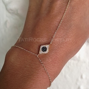 SALE Protection Evil Eye Hand Chain, Evil Eye Bracelet, Diamond Hand ...