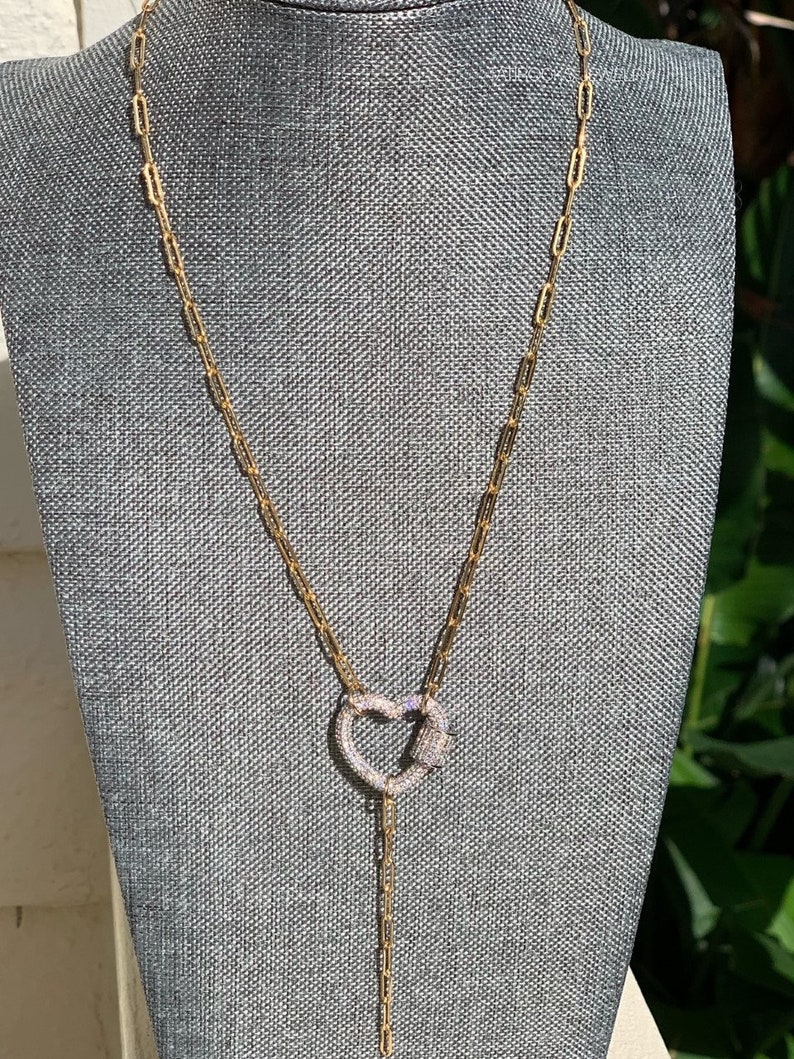 Adore Open Heart Lariat Necklace Heart Necklace Lariat - Etsy