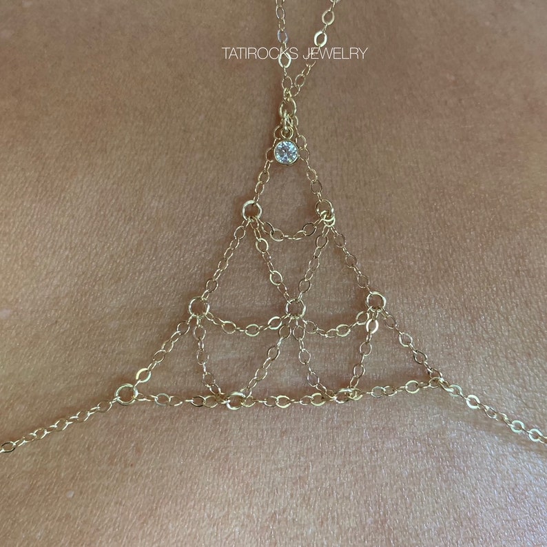 Chloe Gold Body Chain Diamond Body Chain Beach Body Chain - Etsy