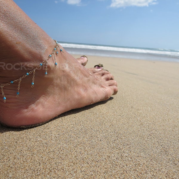 Turquoise Anklet - Etsy