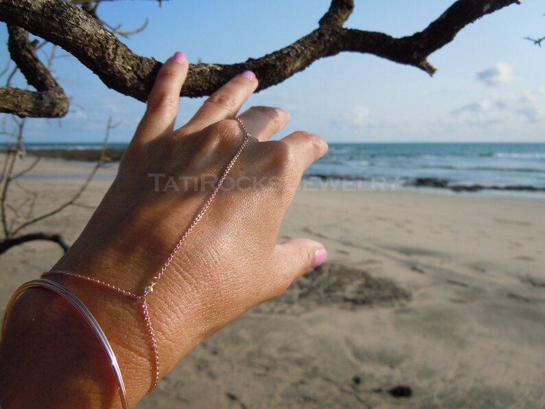 Roses Rose Gold Hand Chain, Rose Gold Finger Bracelet, Rose Gold ...