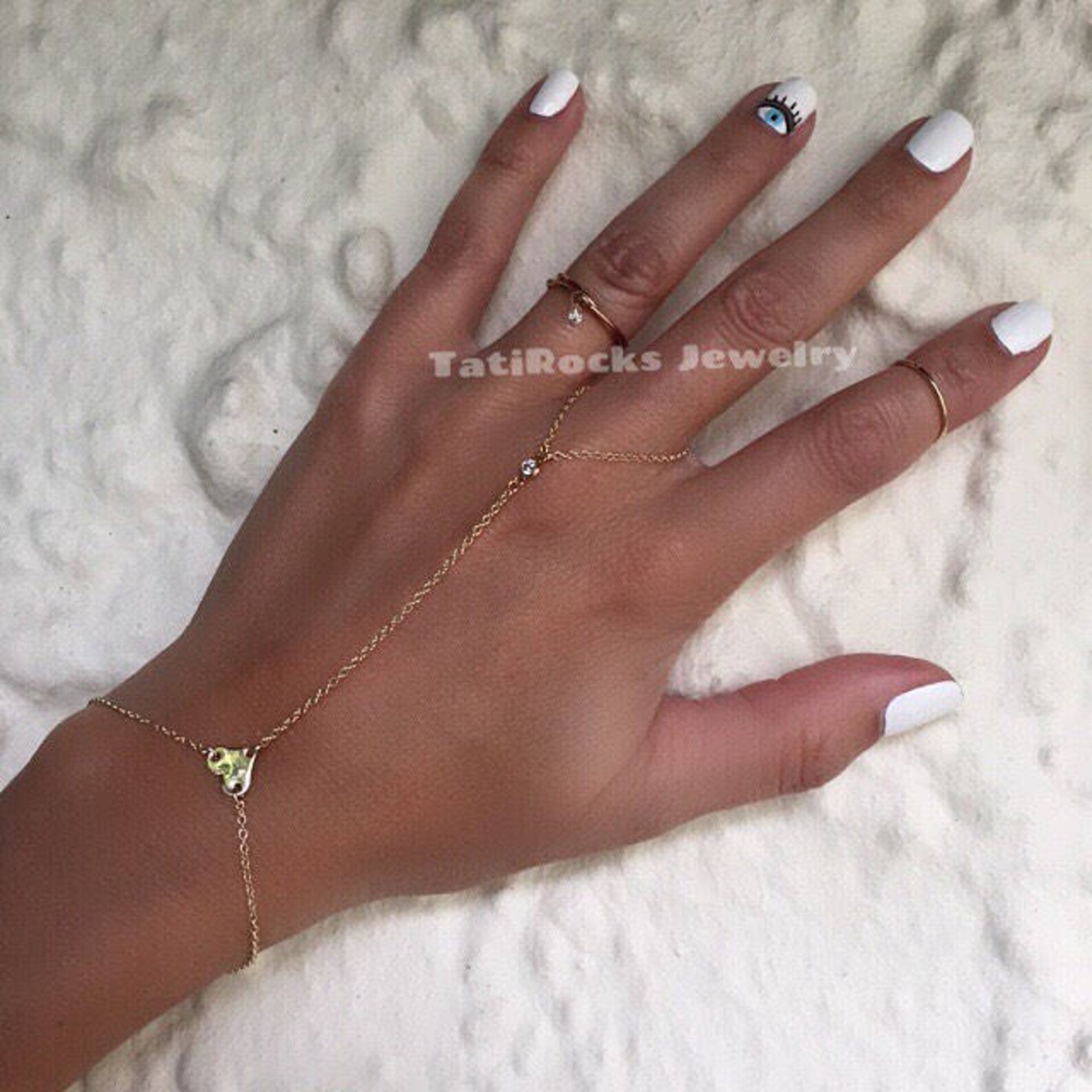 Truly Heart Hand Chain, Heart Finger Bracelet, Personalized Bracelet ...