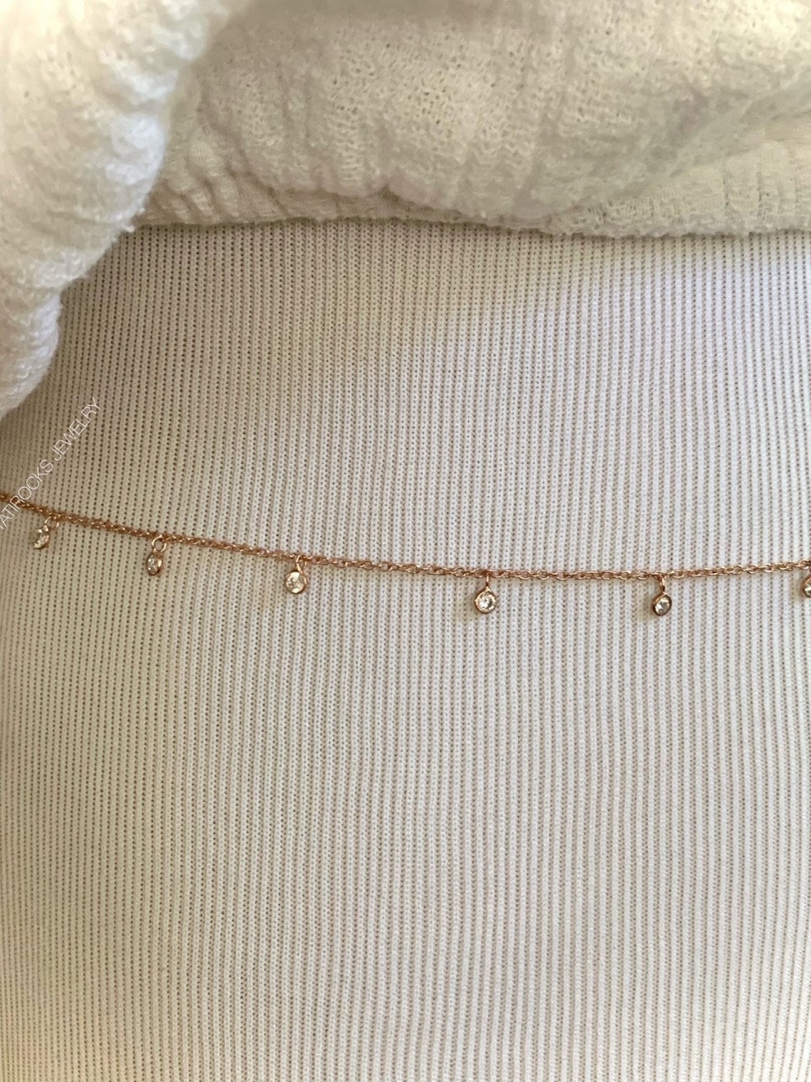 Flirty Diamond Shaker Belly Chain Cubic Zirconia Belly Chain - Etsy