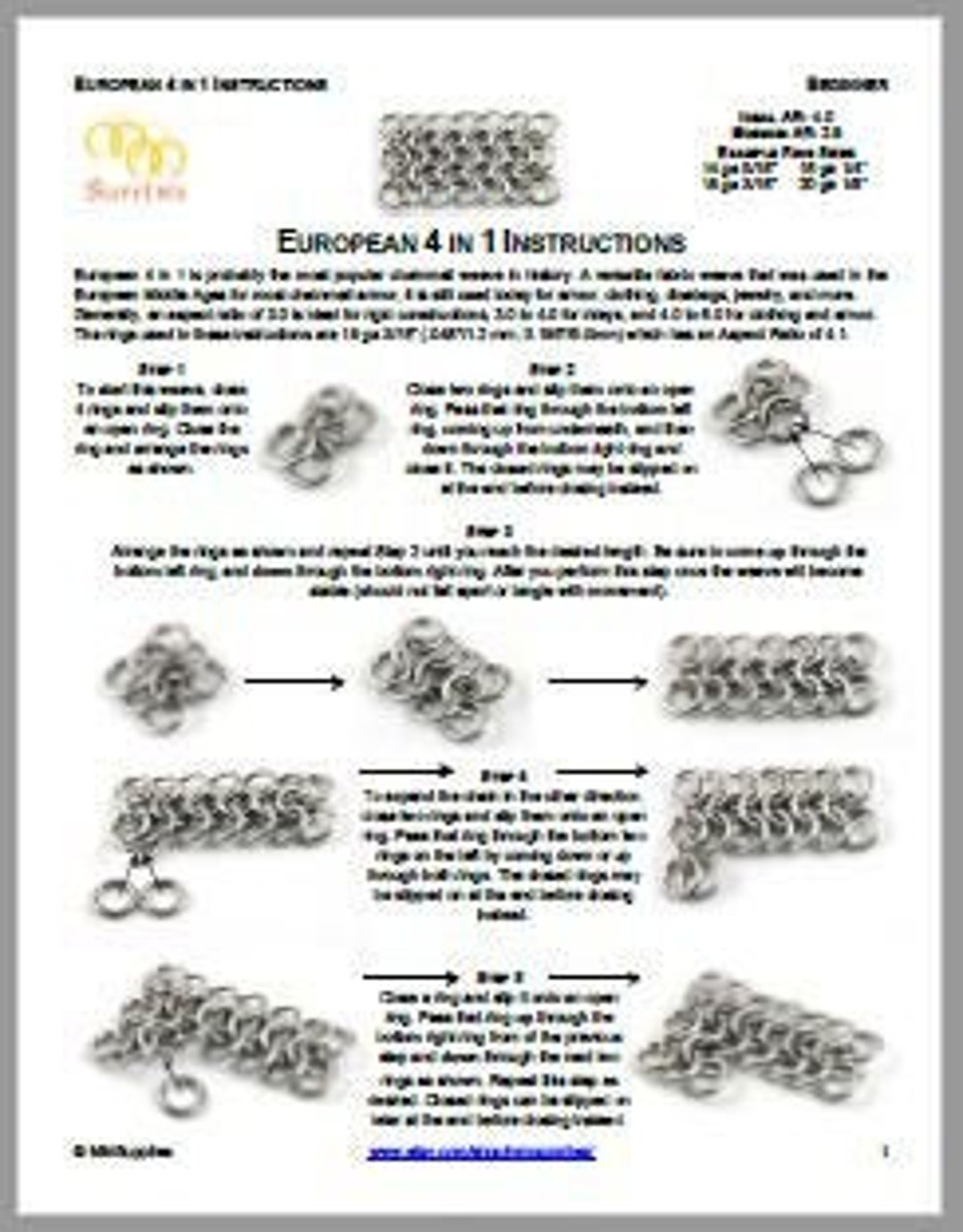 European 4 in 1 Printer Friendly Instructions - Etsy