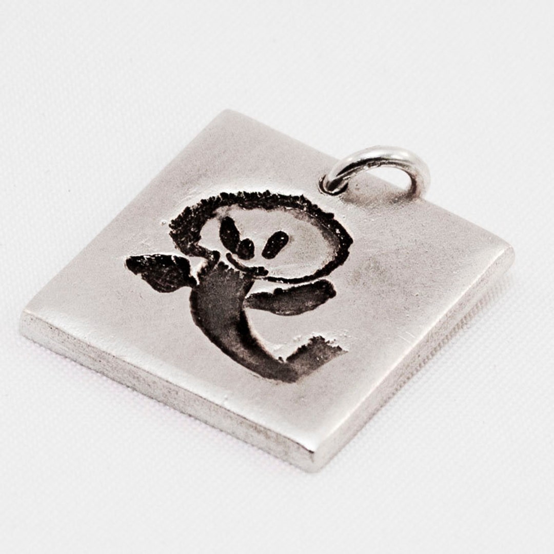 Silver Charm Drawing Doodles Pendant Kids Jewelry Silver Drawing Doodle ...