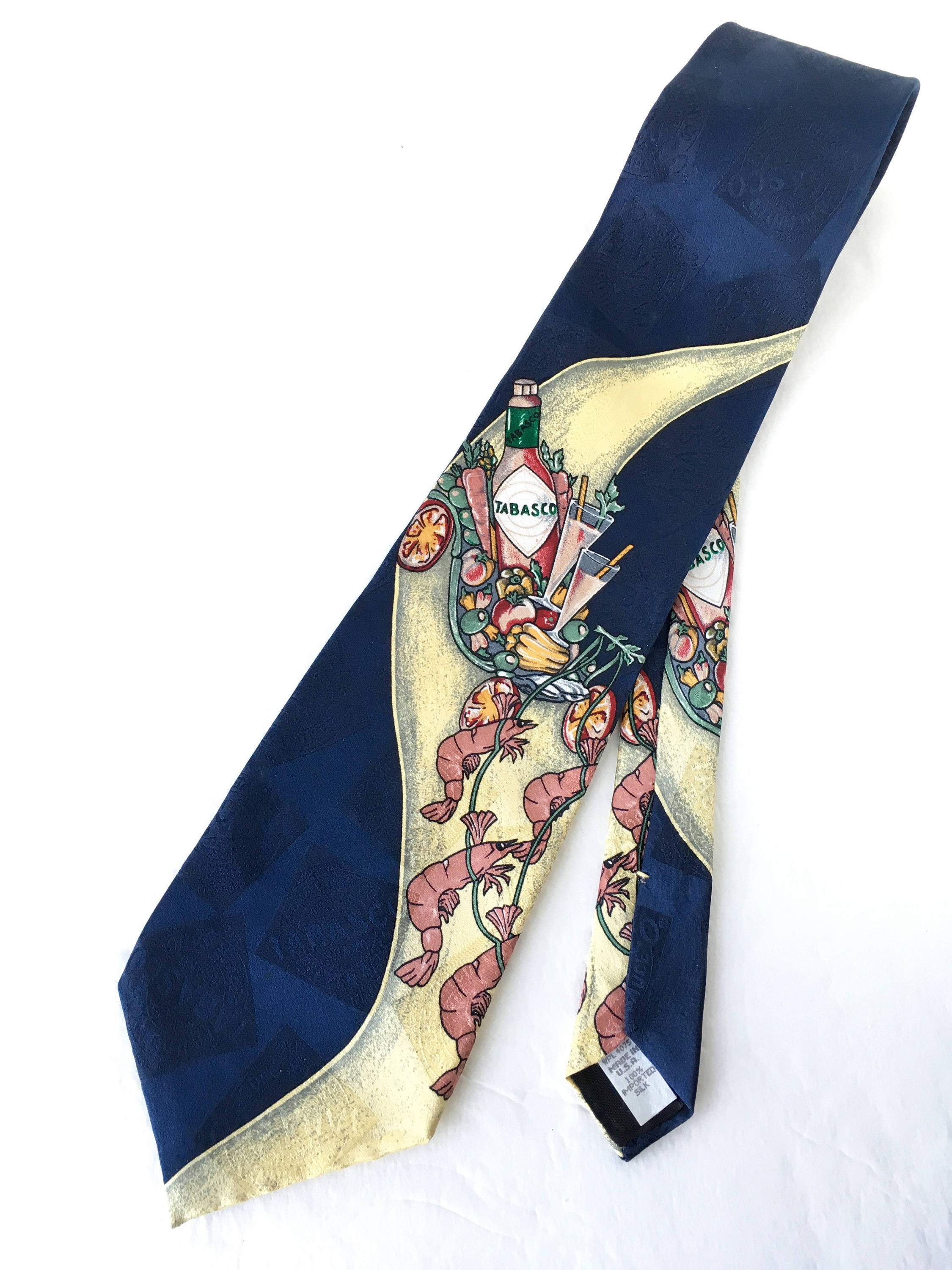 Vintage Tabasco ALIEN UFO Spaceman Sci-Fi Silk Neck Tie - munimoro.gob.pe