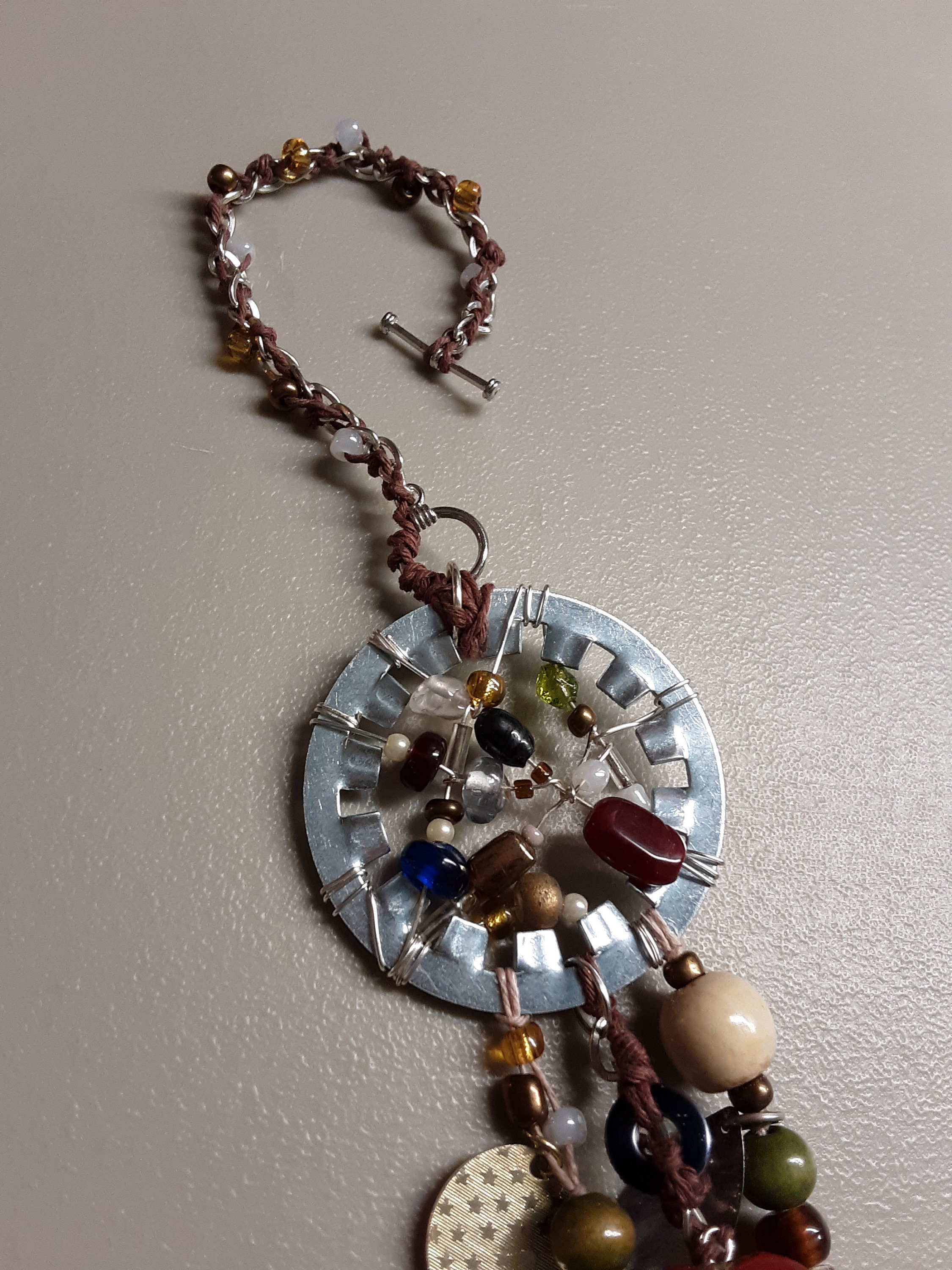 Recycled Repurposed Thread Spool Beaded Heart Leaf Charm | Etsy