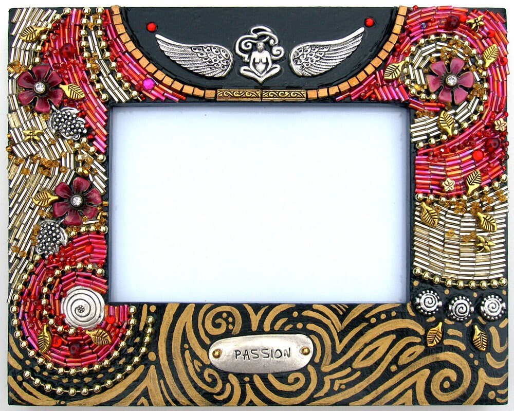 Passion Garden Beaded Wood Frame Photo Frame Painted - Etsy